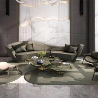 China Italian Modern Coffee Table Luxury Living Room Furniture Stainless Steel Tempered Glass for sale