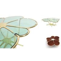 China Italian Modern Coffee Table Luxury Living Room Furniture Stainless Steel Tempered Glass for sale