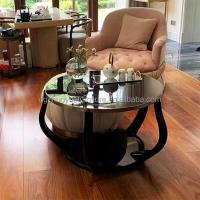 China Cloud Round Marble Combination Coffee Table Luxury Living Room Furniture Wooden Movable Feature for sale