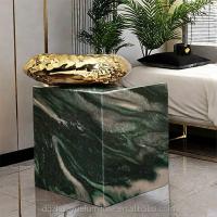 China Marble Brass Square Top Corner Coffee Table Luxury Living Room Furniture Custom Color for sale