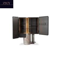 China Solid Wood Wine Cabinet Luxury Living Room Furniture Shaker Doors Five Drawers Large Capacity for sale