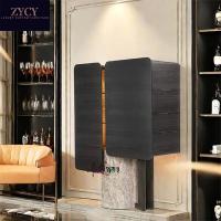 China Solid Wood Wine Cabinet Luxury Living Room Furniture Shaker Doors Five Drawers Large Capacity for sale