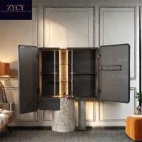 China Solid Wood Wine Cabinet Luxury Living Room Furniture Shaker Doors Five Drawers Large Capacity for sale