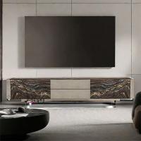 China Rock Plate Nordic Stainless Steel TV Cabinet Luxury Living Room Furniture Modern Storage for sale