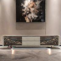 China Rock Plate Nordic Stainless Steel TV Cabinet Luxury Living Room Furniture Modern Storage for sale
