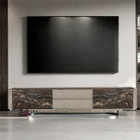 China Rock Plate Nordic Stainless Steel TV Cabinet Luxury Living Room Furniture Modern Storage for sale
