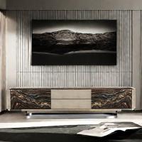 China Rock Plate Nordic Stainless Steel TV Cabinet Luxury Living Room Furniture Modern Storage for sale