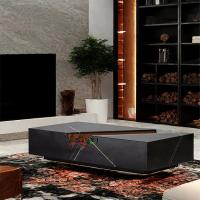 China Birch Wood Creative Black Shaped Marble Coffee Table Modern Design Home Villa for sale