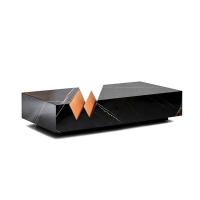 China Birch Wood Creative Black Shaped Marble Coffee Table Modern Design Home Villa for sale