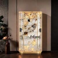 China Pixels Mosaic Stainless Steel Base Wine Cabinet Modern Storage Design Home for sale