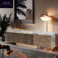 China Wooden Locker Marble TV Cabinet Accent Decor Hotel Apartment Home Design for sale