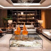China Modern Bespoke Marble Tea Table Creative Square Glass Coffee Table Advanced Sense for sale