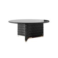 China Oval Black Marble Top Coffee Table Set Gold Accent Base Modern Side Table for sale