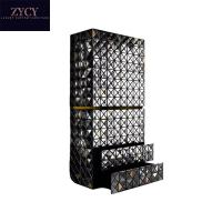 China Pixel Designer Solid Oak Wood Wine Cabinet Creative Space Saving Storage for sale