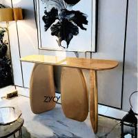 China Italian Modern Gold Corner Table Advanced Sense for Living Room Villa Hotel for sale
