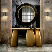 China Italian Modern Gold Corner Table Advanced Sense for Living Room Villa Hotel for sale