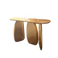China Italian Modern Gold Corner Table Advanced Sense for Living Room Villa Hotel for sale