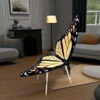 China Butterfly Lounge Chair Luxury Lounge Furniture Metal Frame for Living Room Hotel Villa for sale