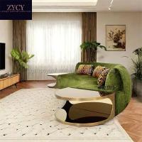 China Italian Flannelette Modular Sofa Velvet Sponge Filled Curved Edge Design for sale
