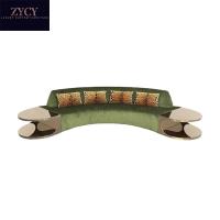 China Italian Flannelette Modular Sofa Velvet Sponge Filled Curved Edge Design for sale