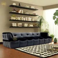 China Fur Upholstery Velvet Wood Sofa Set Italian High End Indoor Hall Design for sale