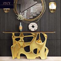 China Elegant Luxurious Metal Entrance Console Table High End Feel Modern Design Visual Platform for sale