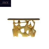 China Elegant Luxurious Metal Entrance Console Table High End Feel Modern Design Visual Platform for sale