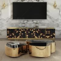 China Irregular Shaped Stainless Steel Marble Coffee Table Villa Hotel Design for sale