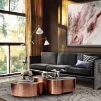 China Irregular Shaped Stainless Steel Marble Coffee Table Villa Hotel Design for sale