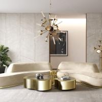 China Irregular Shaped Stainless Steel Marble Coffee Table Villa Hotel Design for sale