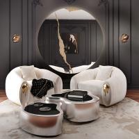 China Irregular Shaped Stainless Steel Marble Coffee Table Villa Hotel Design for sale