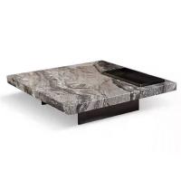 China Natural Granite Tea Set Stainless Steel Square Coffee Table Minimalist Italian Design for sale
