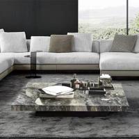 China Natural Granite Tea Set Stainless Steel Square Coffee Table Minimalist Italian Design for sale