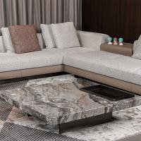 China Natural Granite Tea Set Stainless Steel Square Coffee Table Minimalist Italian Design for sale