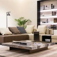 China Natural Granite Tea Set Stainless Steel Square Coffee Table Minimalist Italian Design for sale