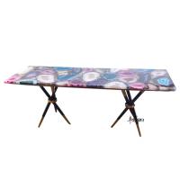 China Colorful Pattern Agate Coffee Table Italian Design Square Long Unique Modern for Living Room for sale