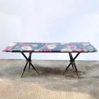 China Colorful Pattern Agate Coffee Table Italian Design Square Long Unique Modern for Living Room for sale