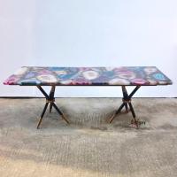 China Colorful Pattern Agate Coffee Table Italian Design Square Long Unique Modern for Living Room for sale