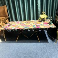 China Colorful Pattern Agate Coffee Table Italian Design Square Long Unique Modern for Living Room for sale