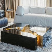 China Spliced Italian Design Stainless Steel Coffee Table Modern Luxury Style for sale