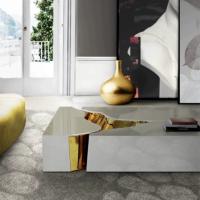 China Spliced Italian Design Stainless Steel Coffee Table Modern Luxury Style for sale