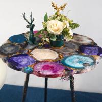 China High Feet Exquisite Colored Round Coffee Table Console Home Hotel Decor for sale