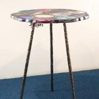 China High Feet Exquisite Colored Round Coffee Table Console Home Hotel Decor for sale