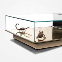 China Black White Granite Coffee Table Tempered Glass Rectangular Tea Table Minimalist Italian Design for sale