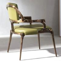 China Pure Copper Velvet Lounge Chair Luxury Lounge Furniture Leather Art Back for Dining Bar for sale
