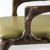 China Pure Copper Velvet Lounge Chair Luxury Lounge Furniture Leather Art Back for Dining Bar for sale
