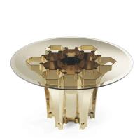 China Tempered Glass Coffee Table Italian High End Creative Stainless Steel Luxury Dining Furniture for Home for sale