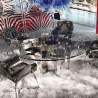 China Tempered Glass Coffee Table Italian High End Creative Stainless Steel Luxury Dining Furniture for Home for sale