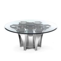 China Tempered Glass Coffee Table Italian High End Creative Stainless Steel Luxury Dining Furniture for Home for sale