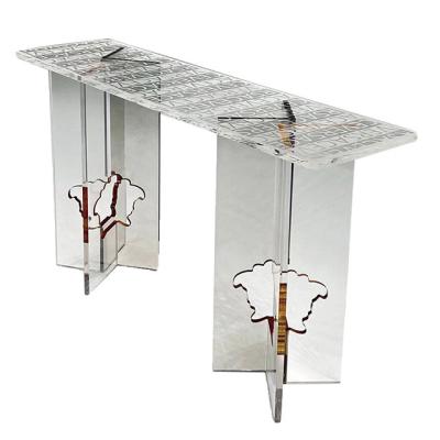 China Advanced Transparent Acrylic Italian Luxury Corner Table Personalized Foyer Entry for sale